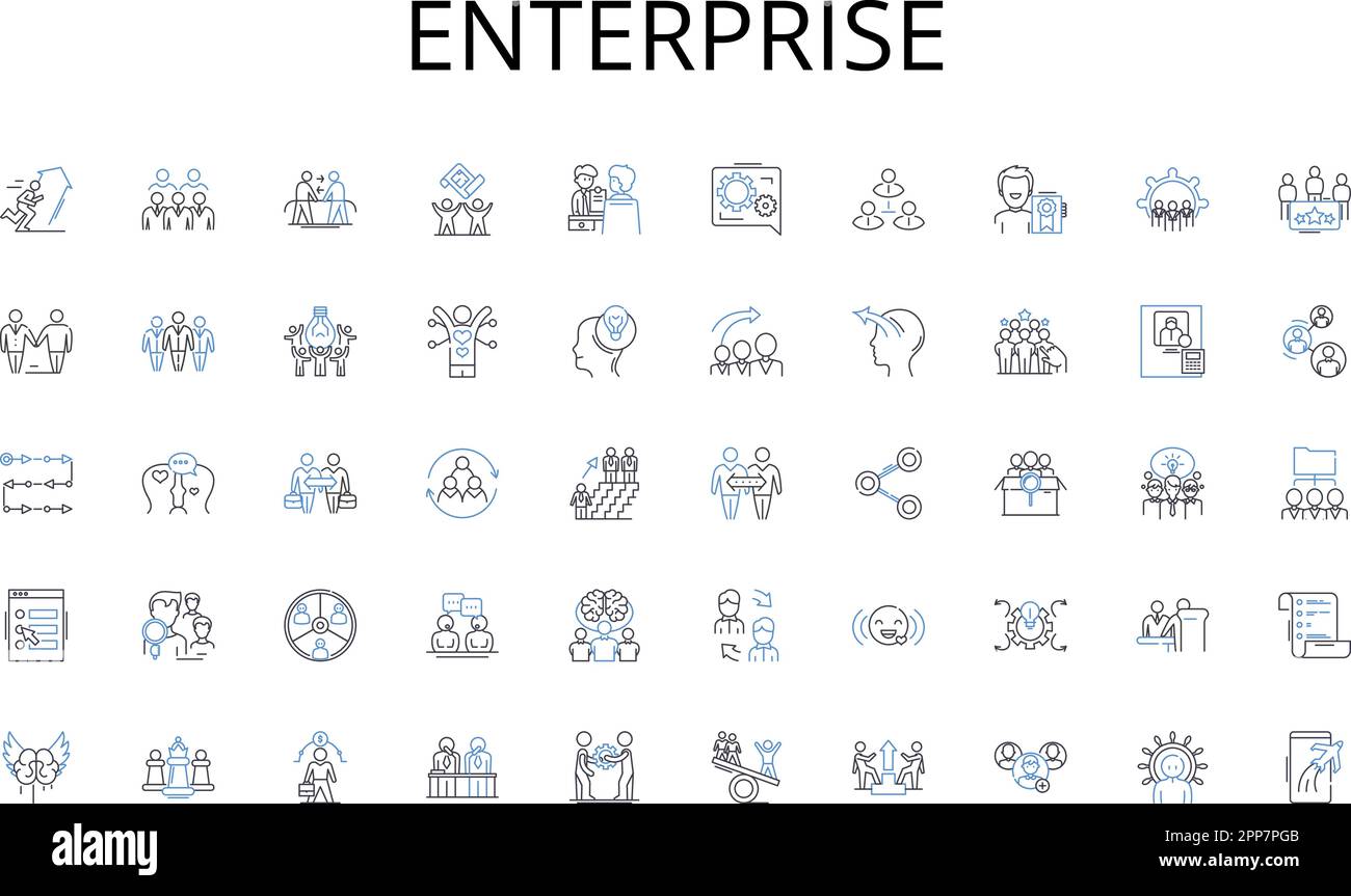 Enterprise line icons collection. Visionary, Innovative, Decisive ...