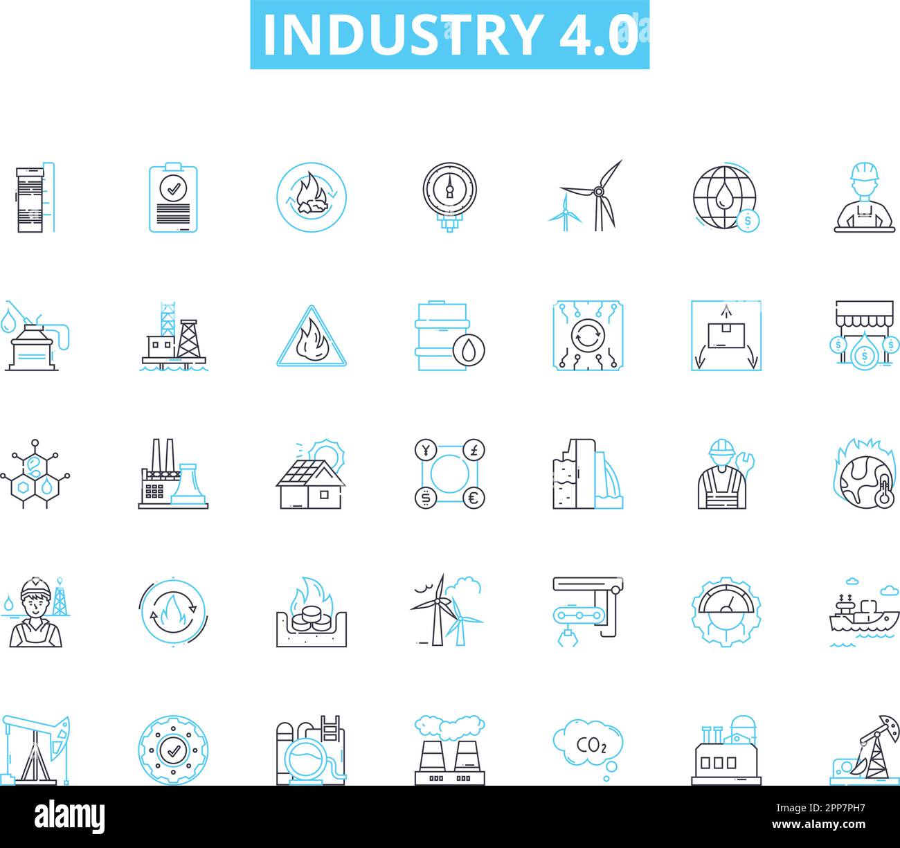 Industry 4.0 linear icons set. Automation, Robotics, Interconnectivity ... Industry 4.0 linear icons set. Automation, Robotics, Interconnectivity ...