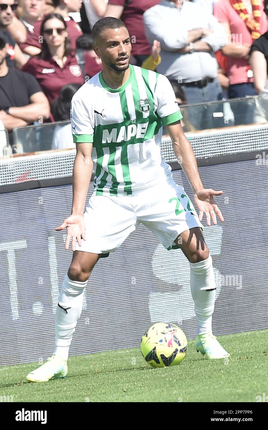 Salerno, Italy. 22nd Apr, 2023. Jeremy Toljan of US Sassuolo Calcio in ...