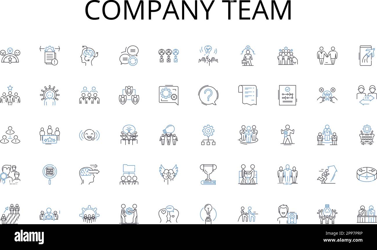 Company team line icons collection. Television, Radio, Internet ...