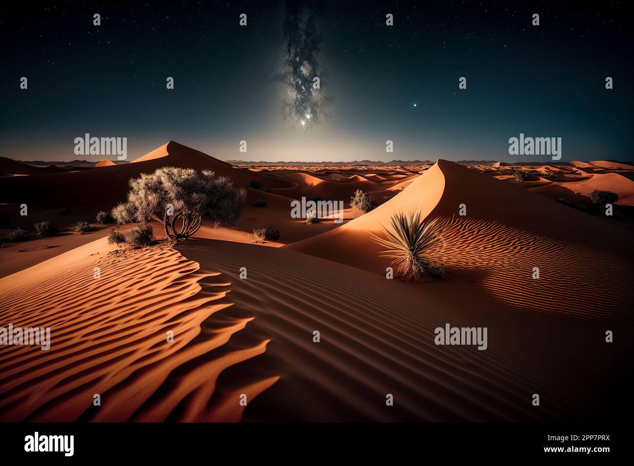 Astounding Night View of the Milky Way over Sahara Desert, a ...