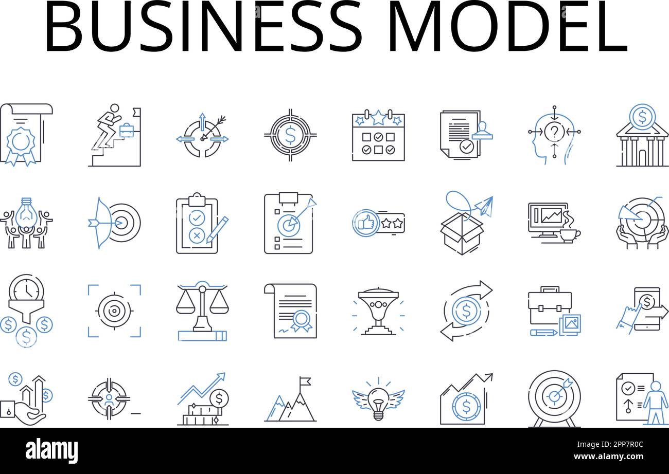Business Model line icons collection. Sales Strategy, Marketing Plan ...