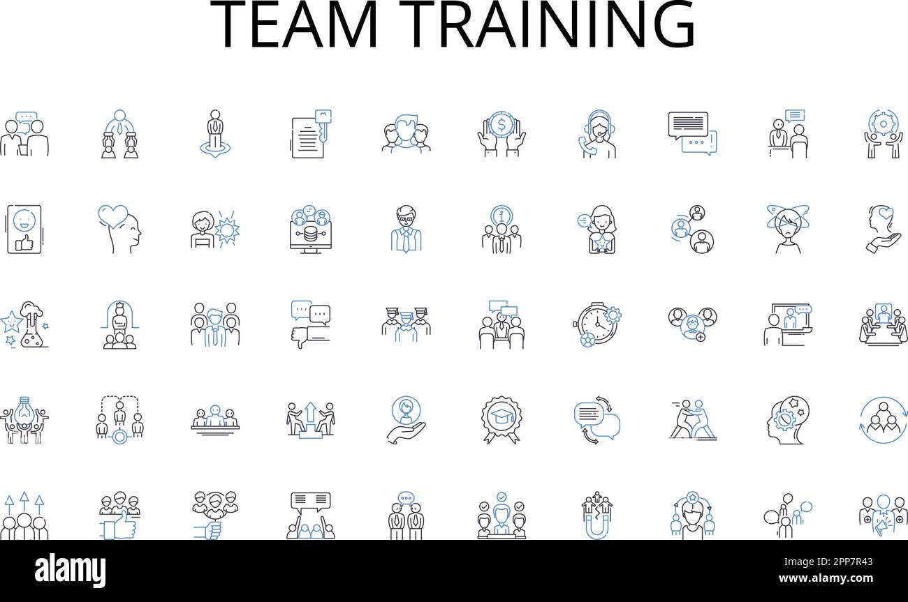 Team training line icons collection. Mindfulness, Growth, Empowerment ... Team training line icons collection. Mindfulness, Growth, Empowerment ...