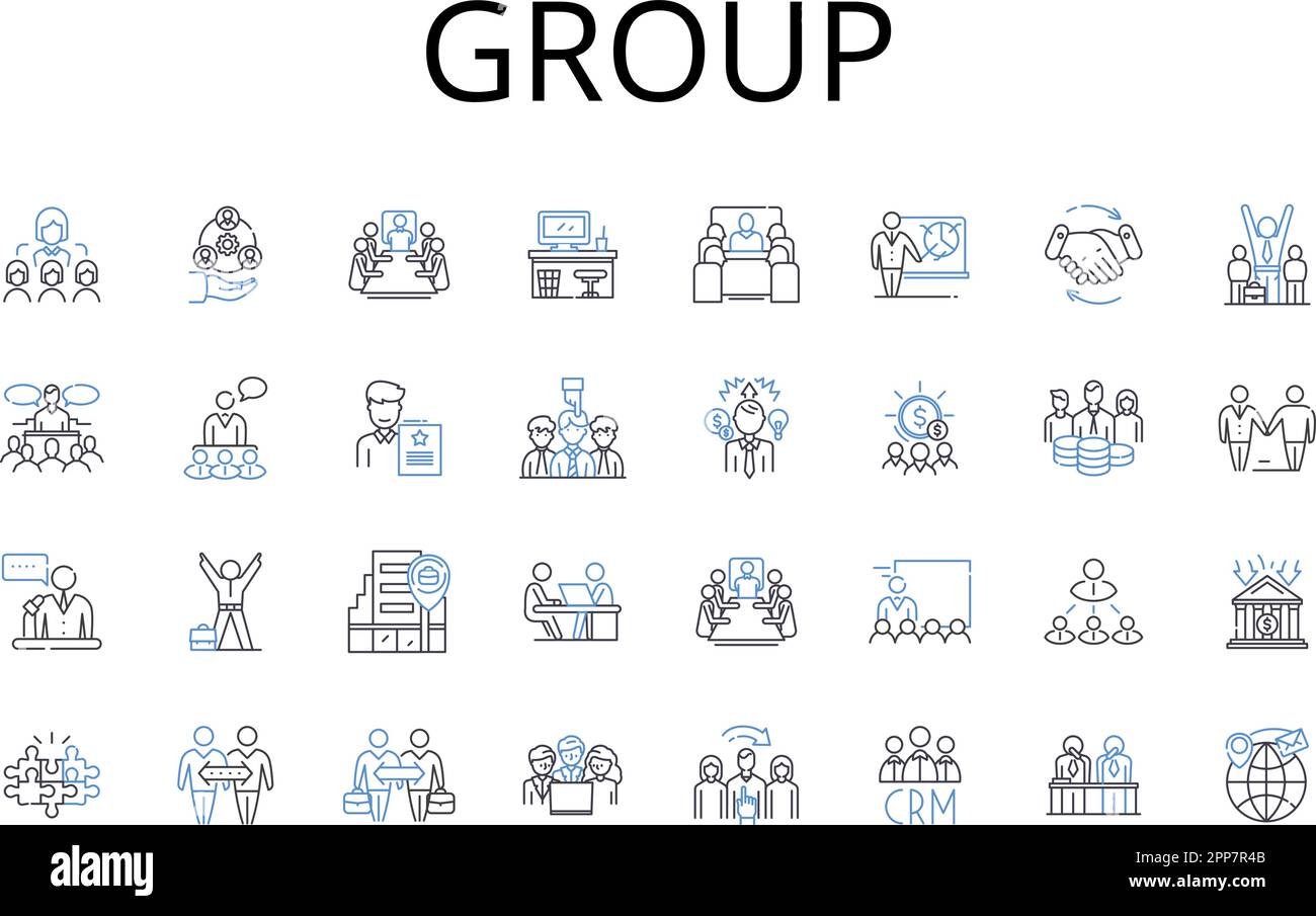Group line icons collection. Pair, Crowd, Team, Class, Bunch, Company ... Group line icons collection. Pair, Crowd, Team, Class, Bunch, Company ...