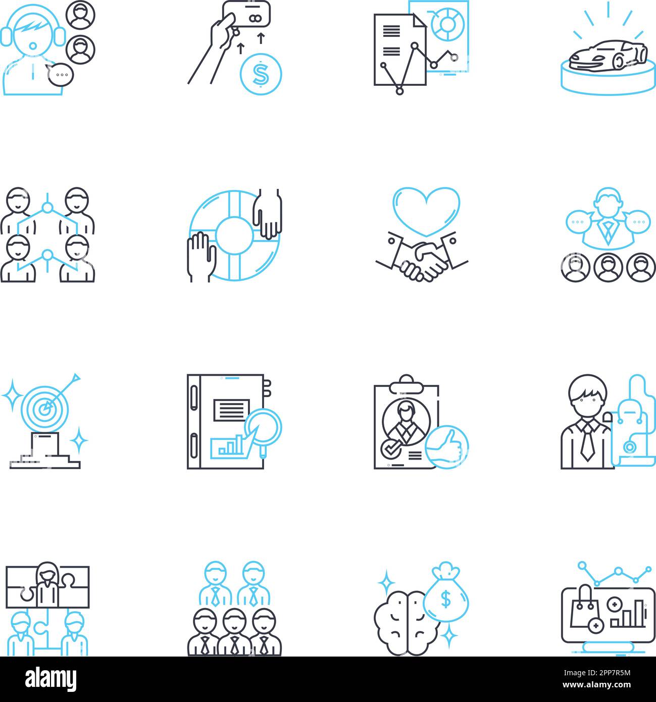 Financial Plan linear icons set. Budget, Investment, Saving, Retirement ...