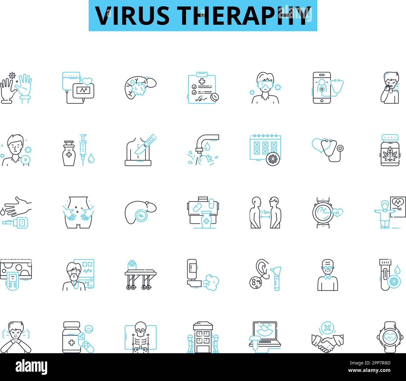 Virus theraphy linear icons set. Immunotherapy, Gene therapy ...