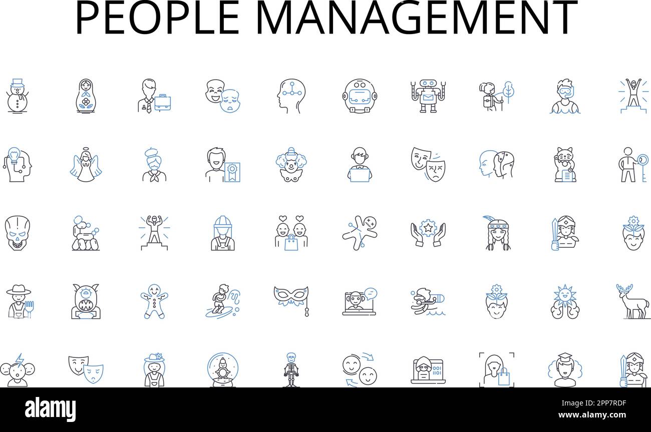 People management line icons collection. Collaborator, Cohesive ...