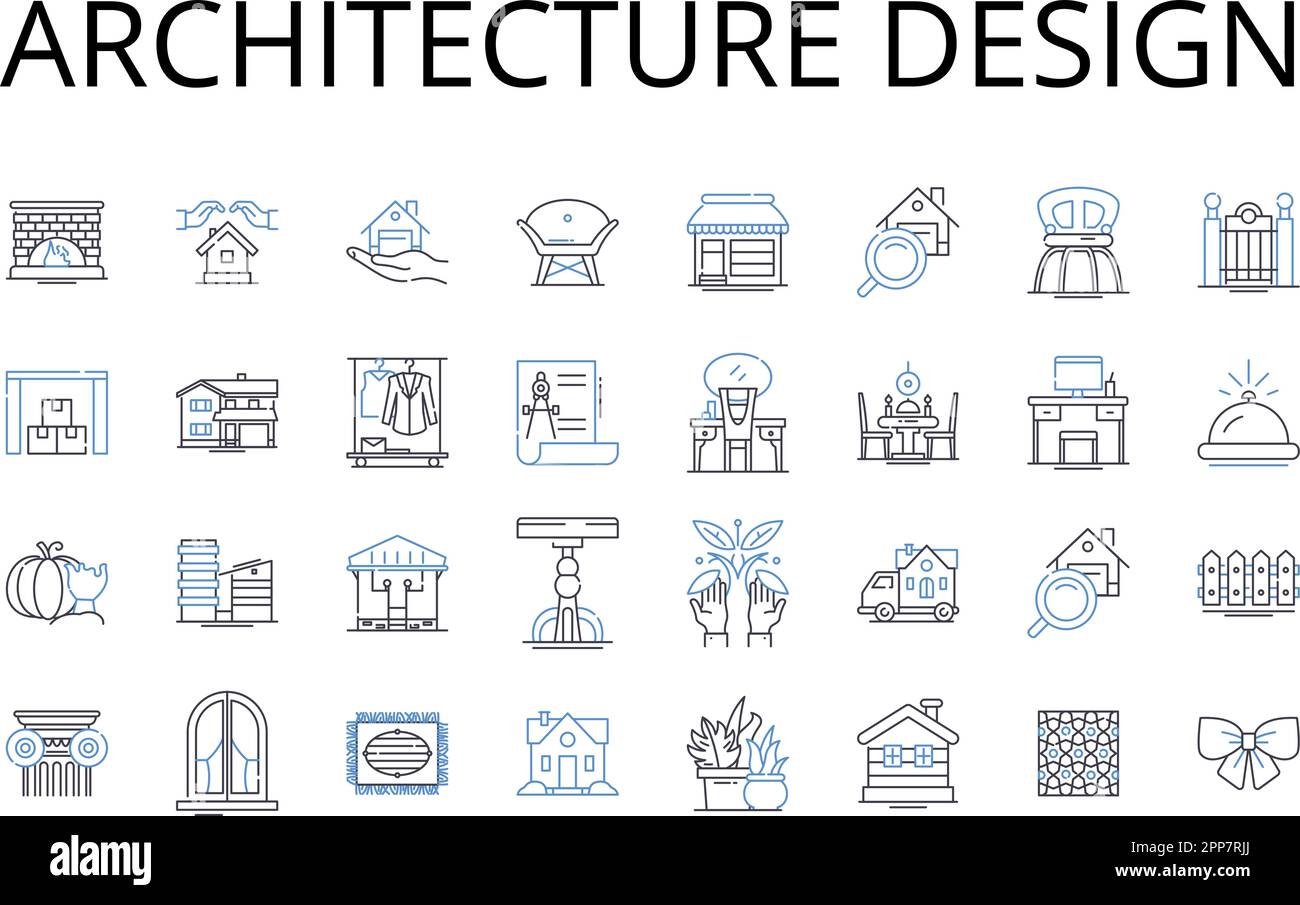 Architecture Design Outline Icons Collection Building Design Structural Engineering Urban
