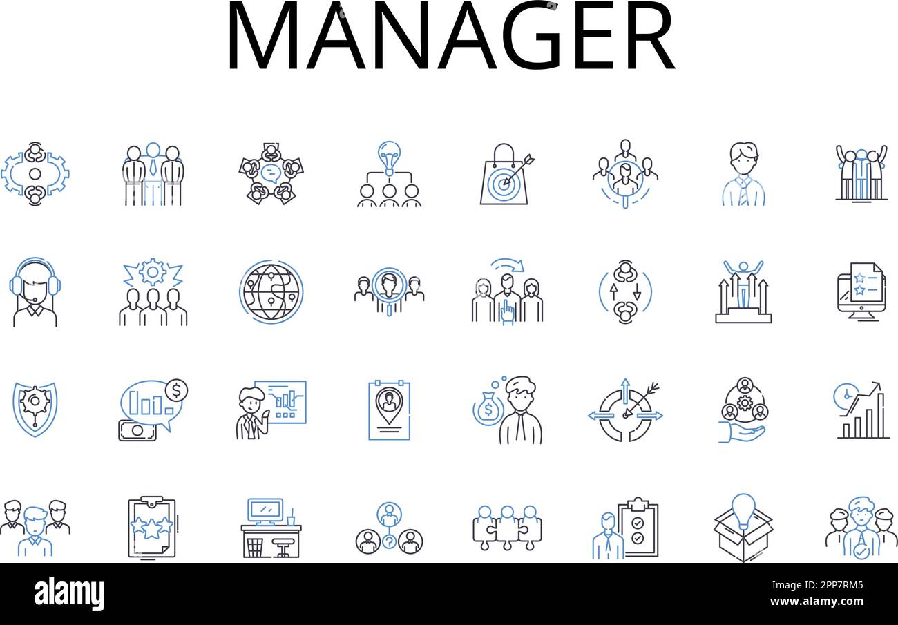 Manager line icons collection. Supervisor, Director, Head, Administrator, Boss, Chief ...