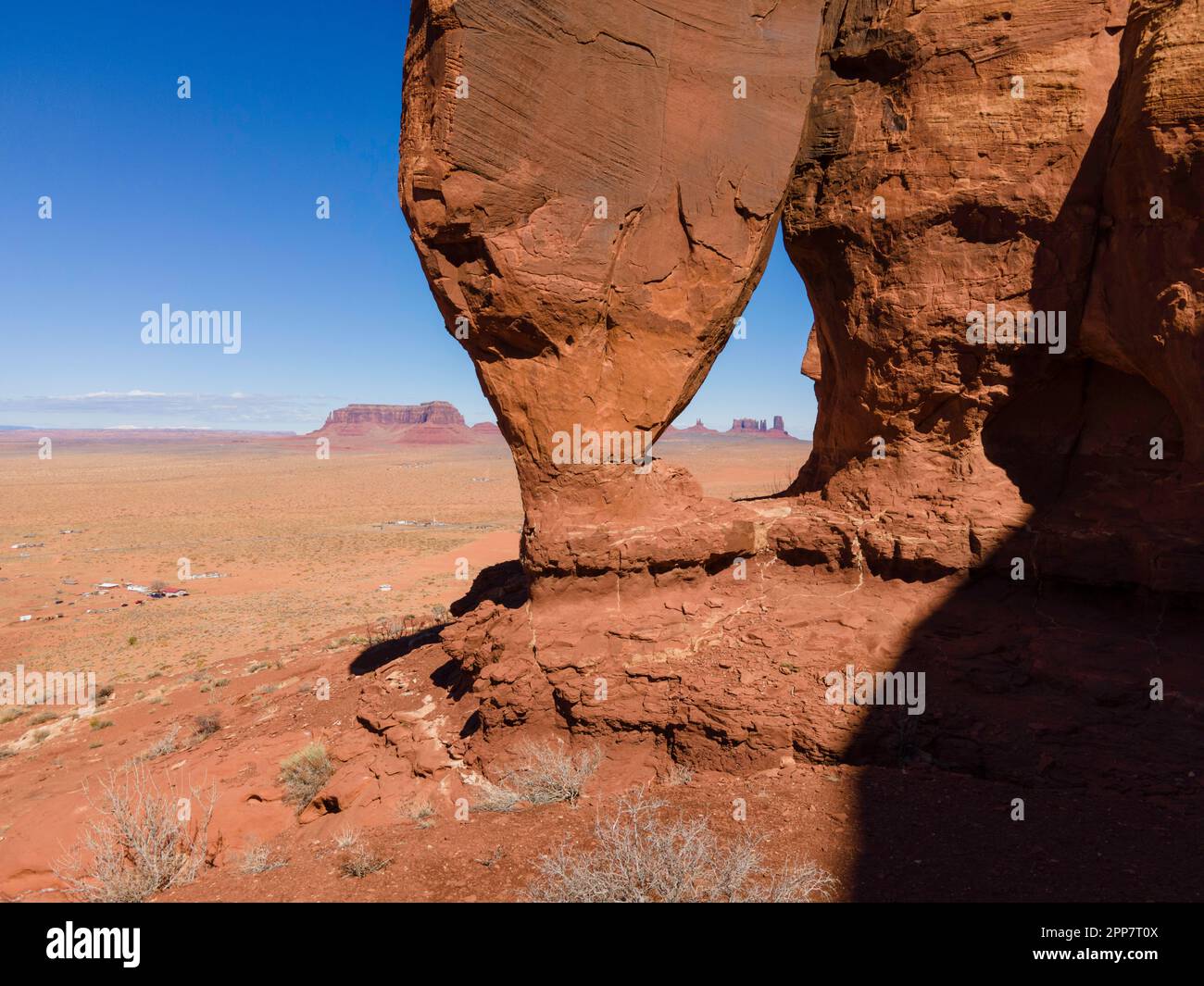 Aerial photoghraph of Teardrop Arch, near Goulding's Trading Post ...