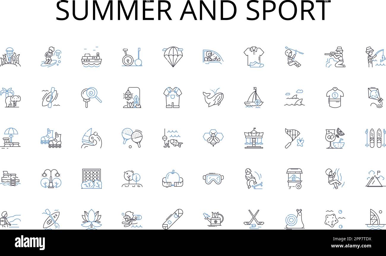 Summer and sport line icons collection. Profit, Innovation, Growth ...
