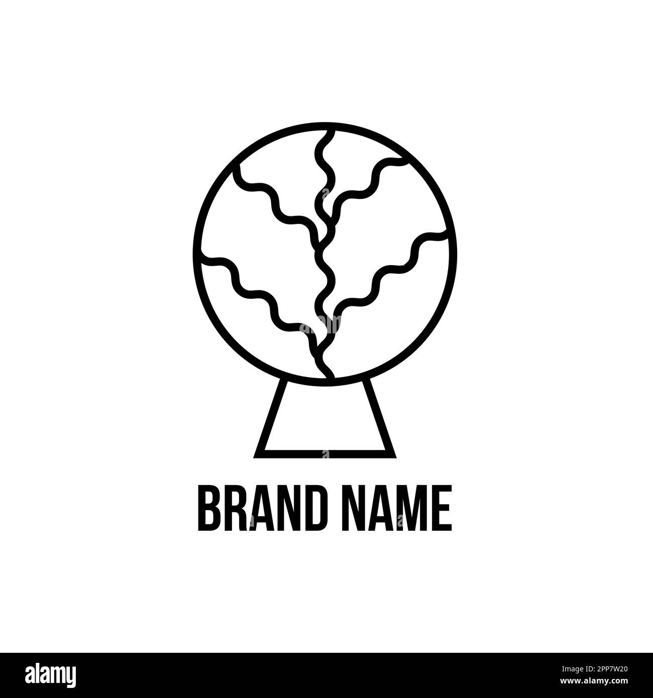 Black line logo with tree on white background. Eco logo. Used for ...