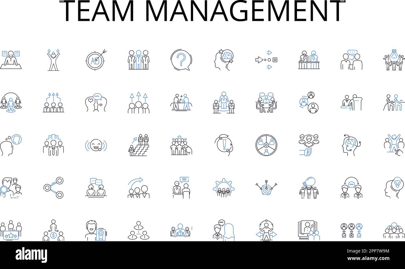 Team management line icons collection. Smartph, Tablet, App, Android ...