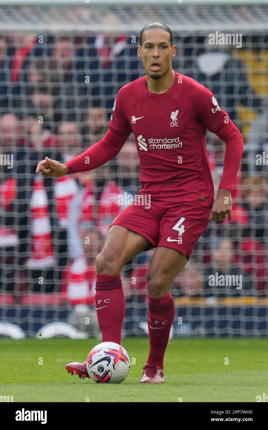 Virgil van Dijk #4 of Liverpool during the Premier League match ...