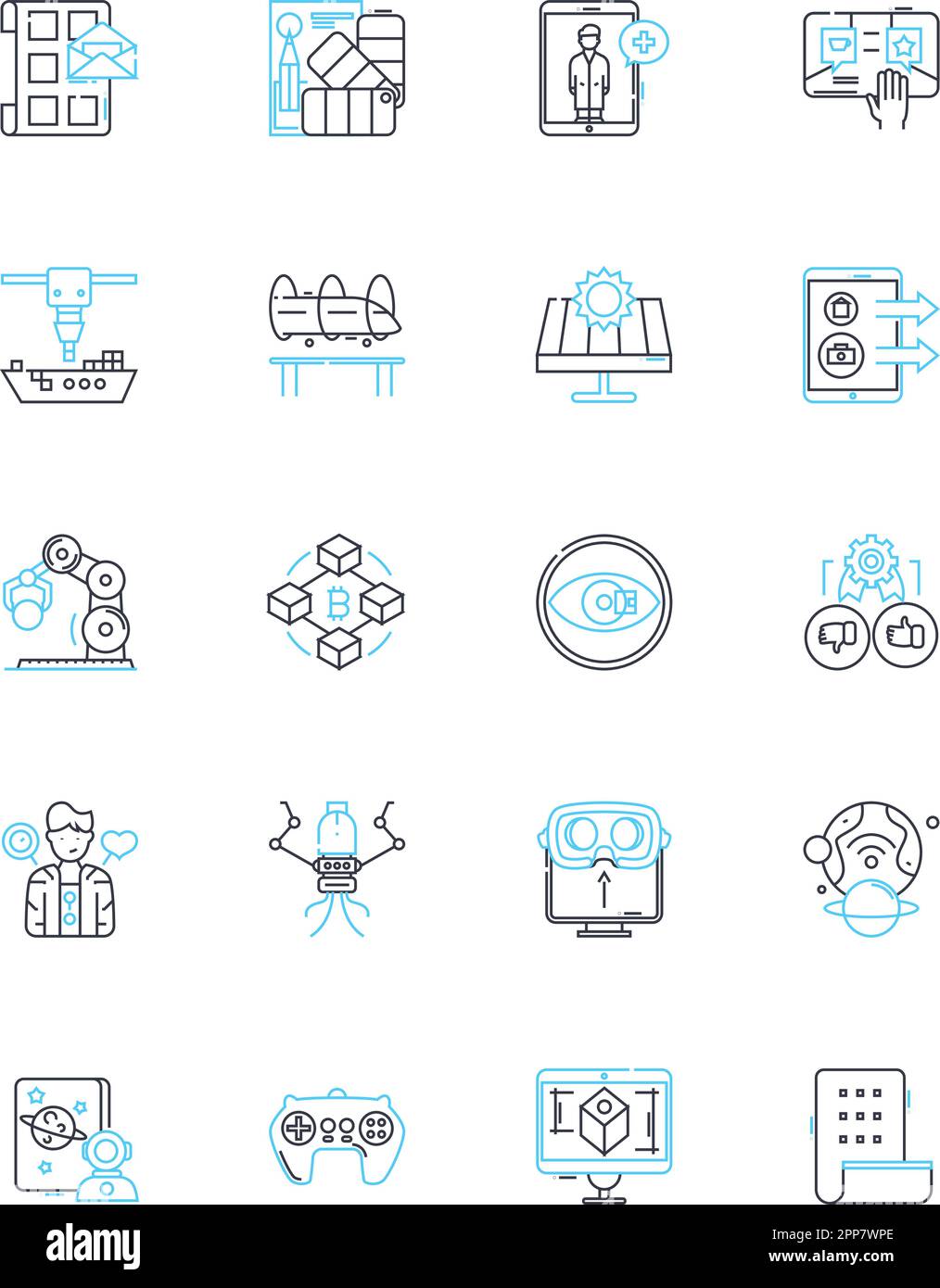 Innovative Market linear icons set. Disruptive, Future, Forward ...