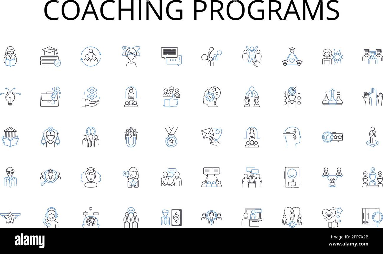 Coaching programs line icons collection. Innovation, Entrepreneur ...