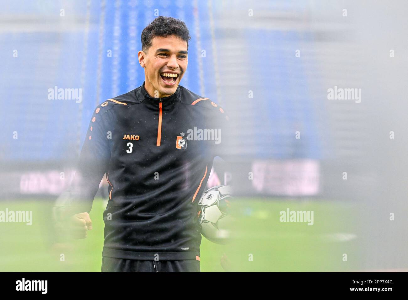 Deinze, Belgium. 22nd Apr, 2023. Leon Teo Quintero (3) of KMSK Deinze ...
