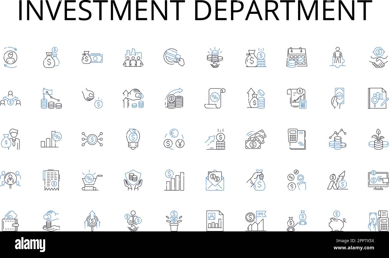 Investment department line icons collection. Organizing, Planning ...