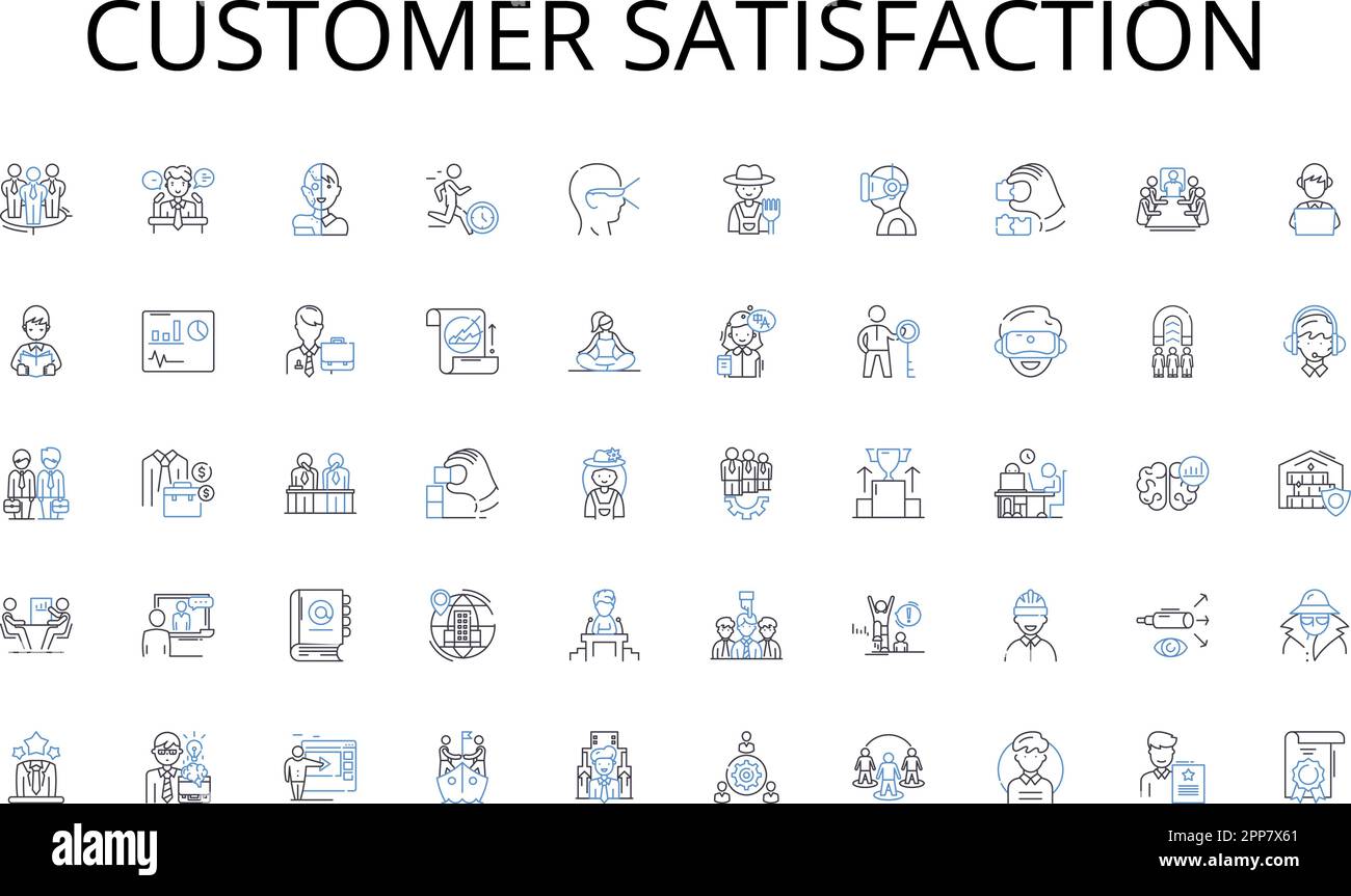Customer satisfaction line icons collection. Training, Learning ...