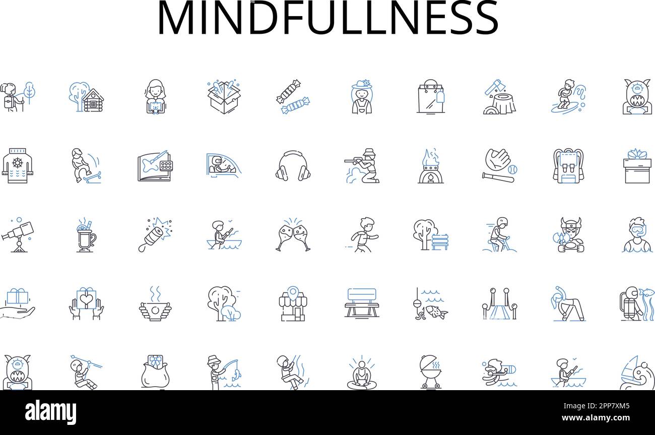 Mindfullness line icons collection. House, Flat, Apartment, Villa ... Mindfullness line icons collection. House, Flat, Apartment, Villa ...