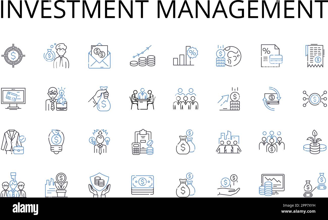 Investment management line icons collection. Wealth management, Asset ...