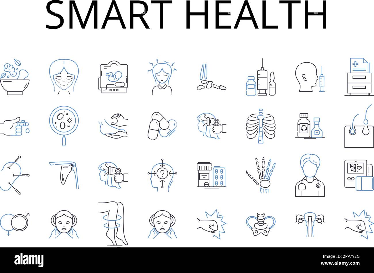 Smart health line icons collection. Healthy life, Intelligent fitness ...