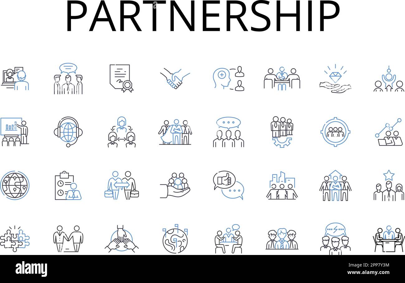 Partnership line icons collection. Alliance, Collaboration, Friendship ...