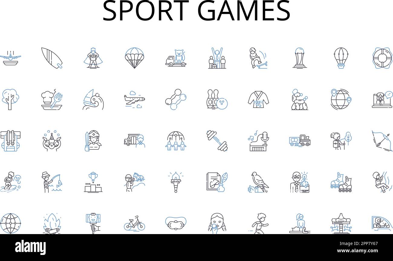 Sport games line icons collection. Triumph, Success, Victory ...