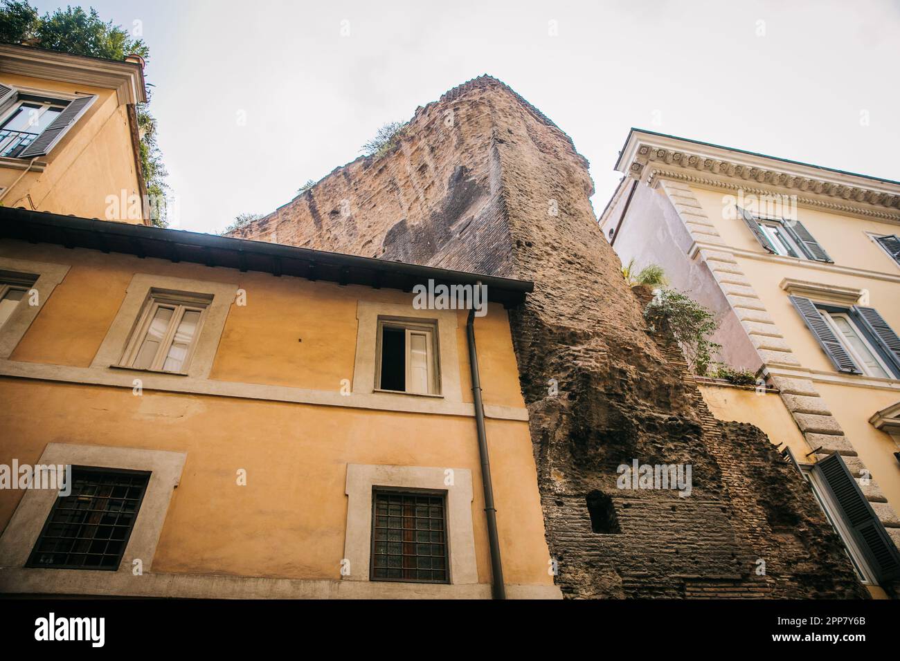 Looking Up at the Historic, Ancient buildings while walking through ...