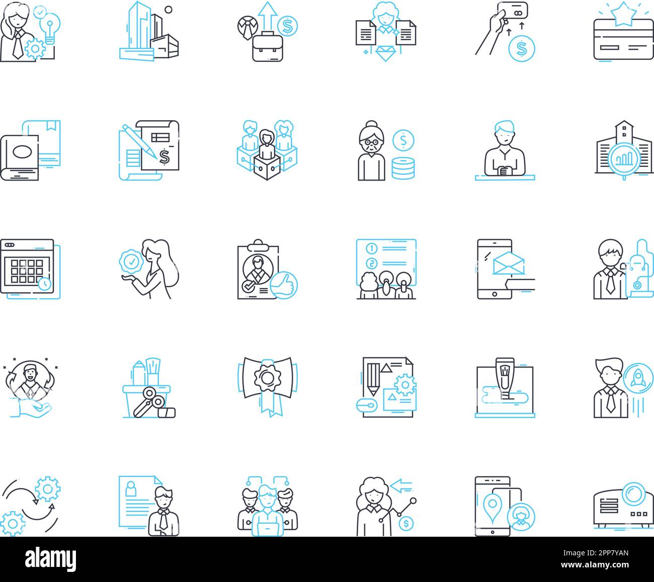 Staffing Solutions linear icons set. Recruitment, Talent, Placement ... Staffing Solutions linear icons set. Recruitment, Talent, Placement ...