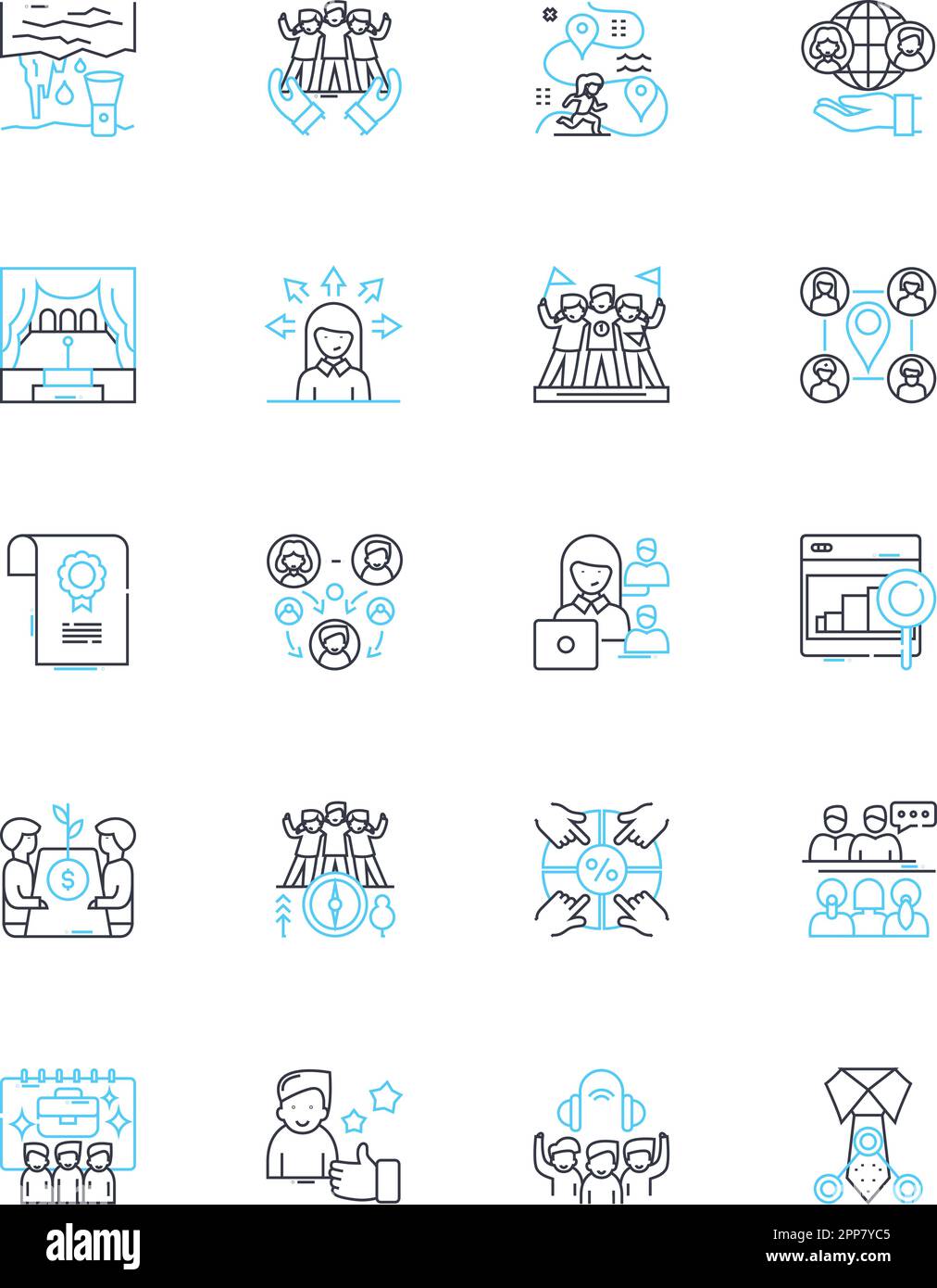 Session Linear Icons Set Acilitation Dialogue Brainstorming Collaboration Planning