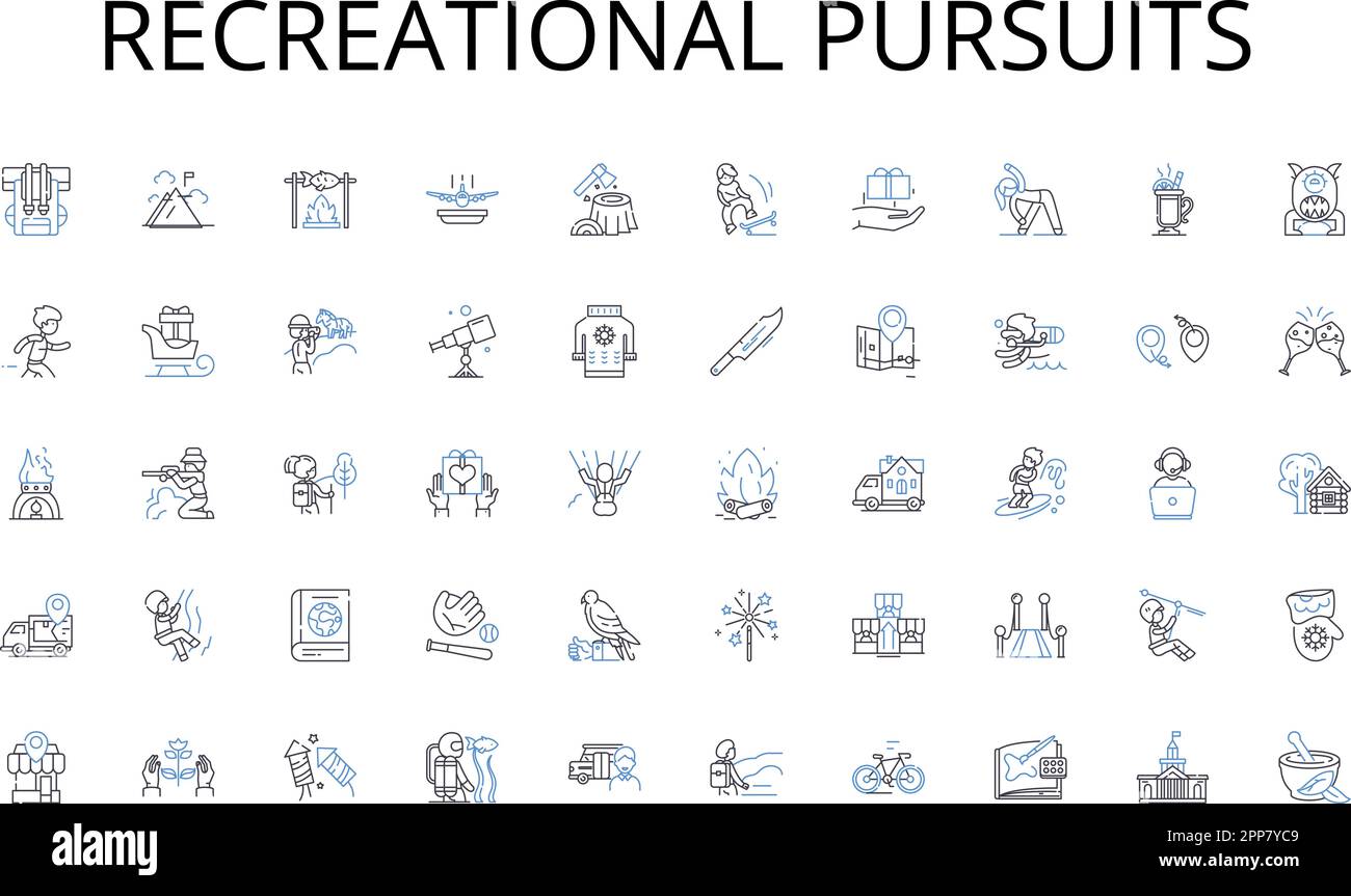 Recreational pursuits line icons collection. Insurance, Security ...