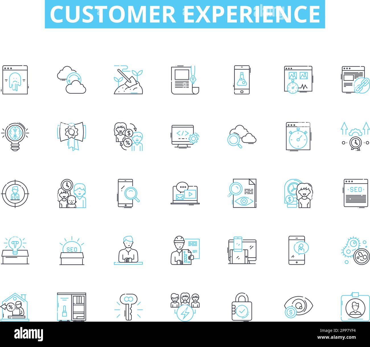 Customer experience linear icons set. Satisfaction, Feedback, Service ... Customer experience linear icons set. Satisfaction, Feedback, Service ...