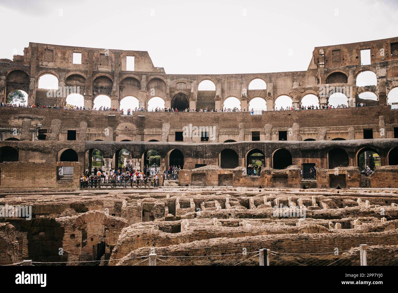 Panoramic View Looking down on the Colosseum in Rome, Italy on a Clear ...