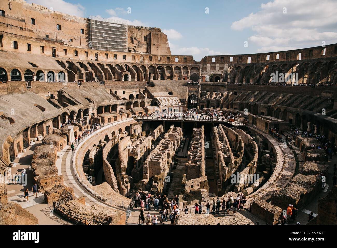 Panoramic View Looking down on the Colosseum in Rome, Italy on a Clear ...