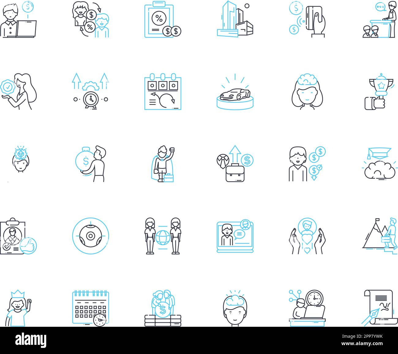 Professional Development linear icons set. Growth, Learning ... Professional Development linear icons set. Growth, Learning ...