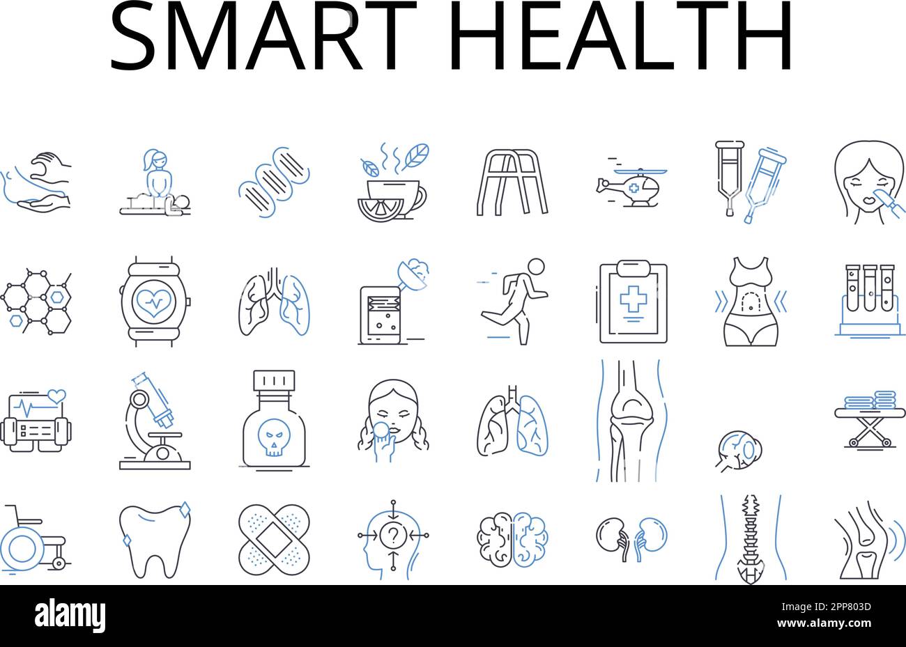 Smart health line icons collection. Healthy life, Intelligent fitness ...