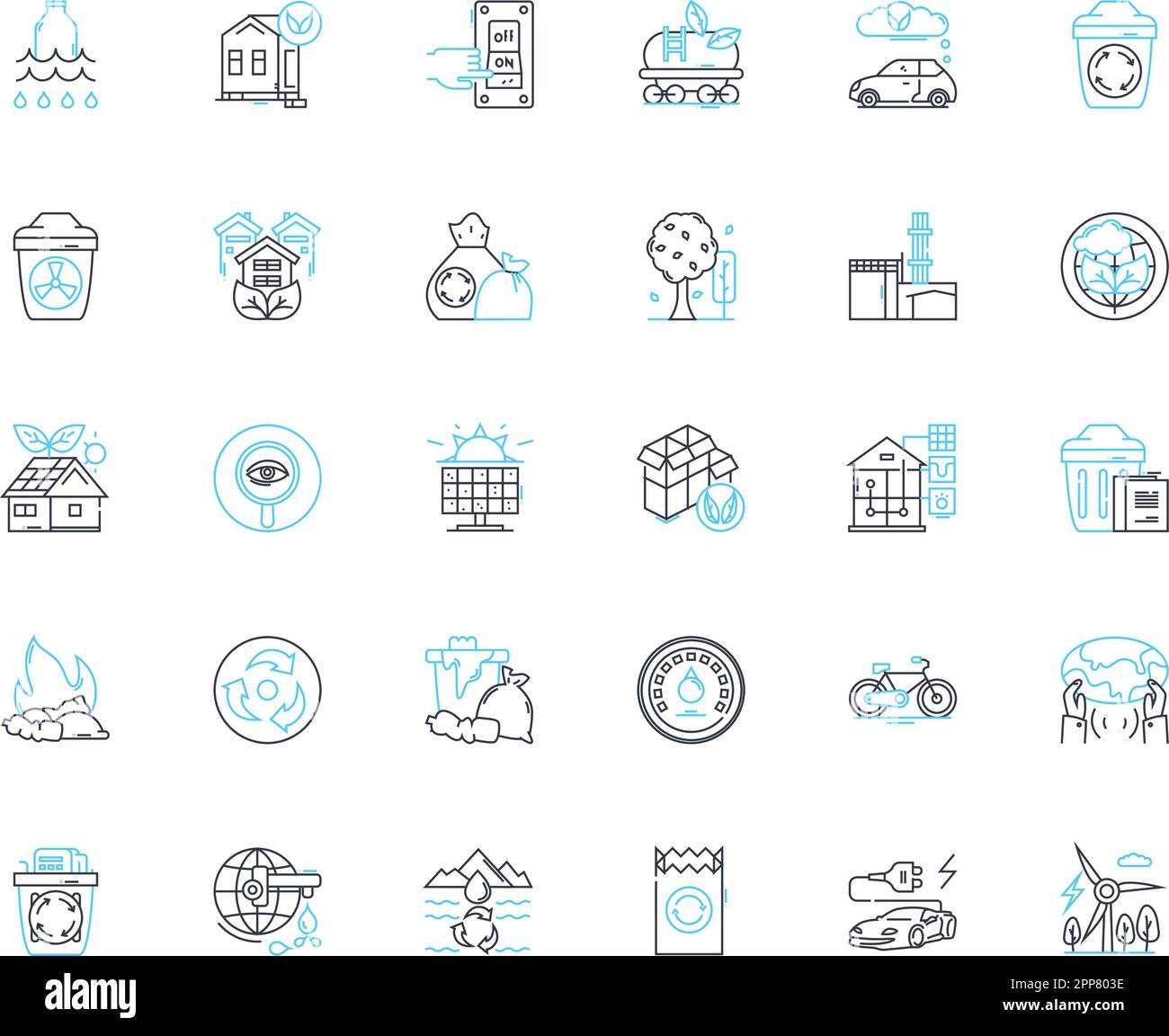 Conservation linear icons set. Preservation, Sustainability ...