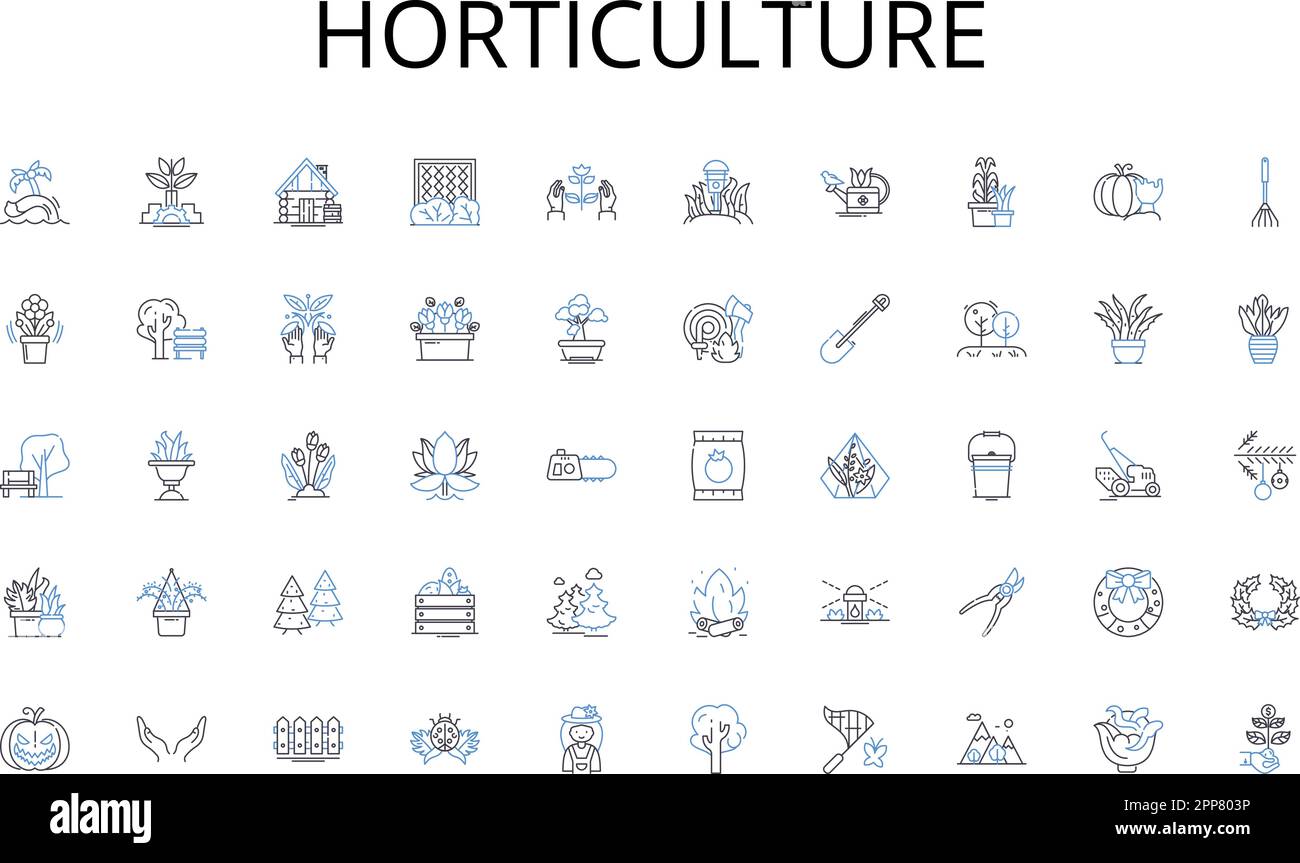 Horticulture line icons collection. ursing, Compassion, Care, Empathy ...