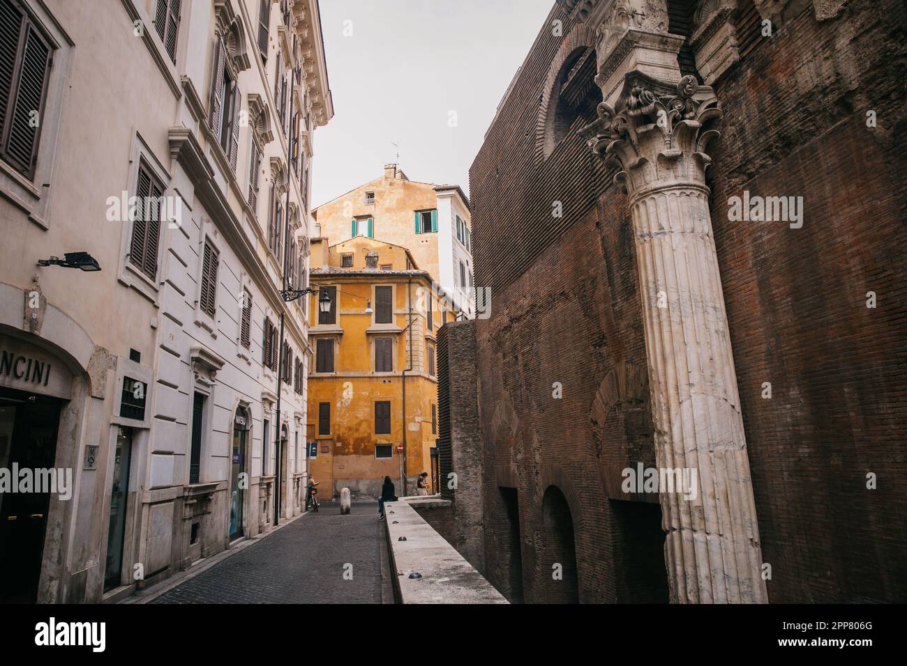 Looking Up at the Historic, Ancient buildings while walking through ...