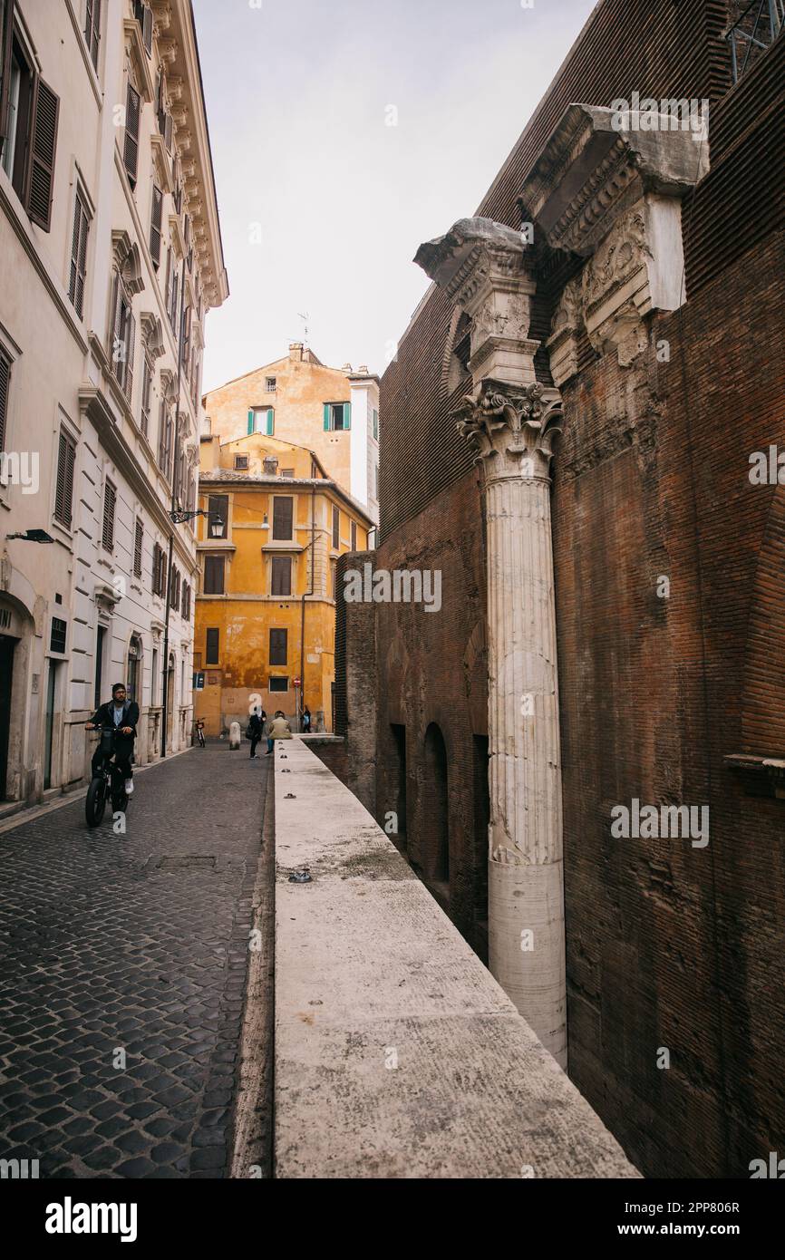 Looking Up at the Historic, Ancient buildings while walking through ...