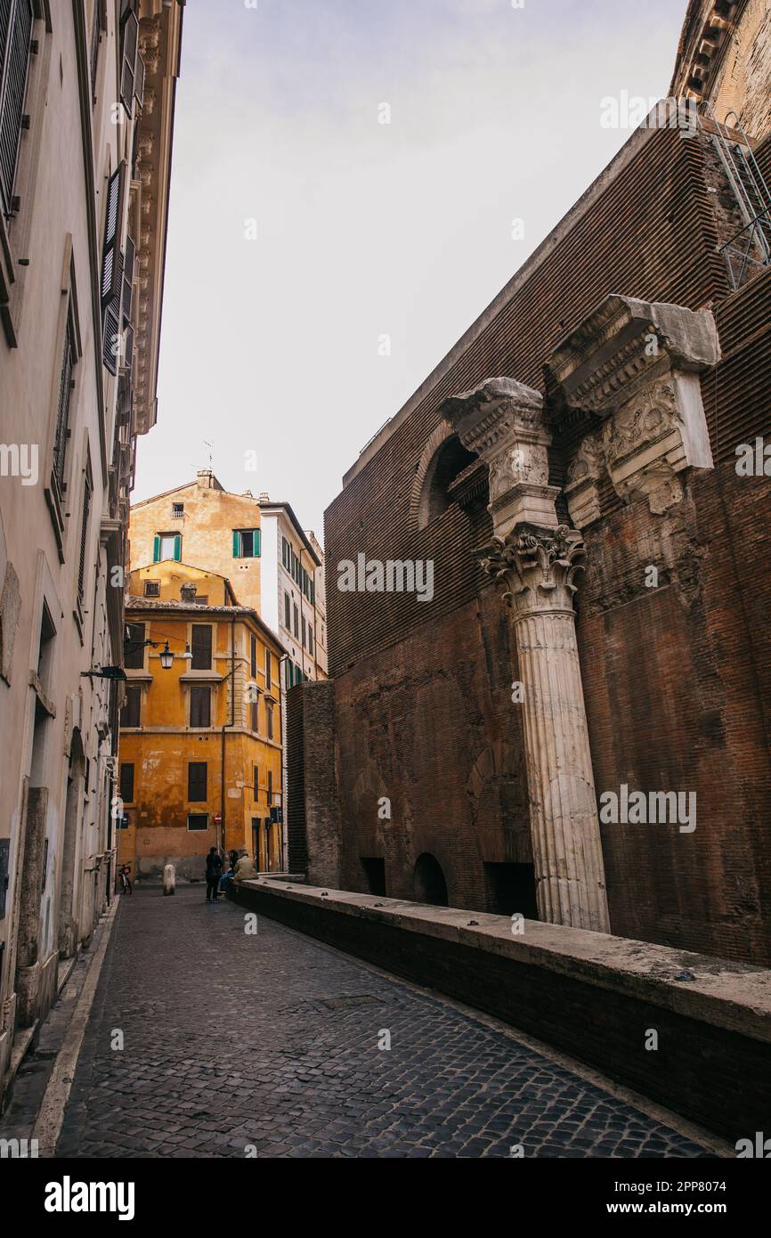 Looking Up at the Historic, Ancient buildings while walking through ...