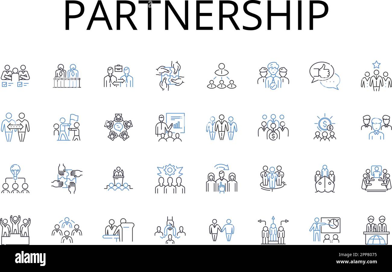Partnership line icons collection. Alliance, Collaboration, Friendship ...