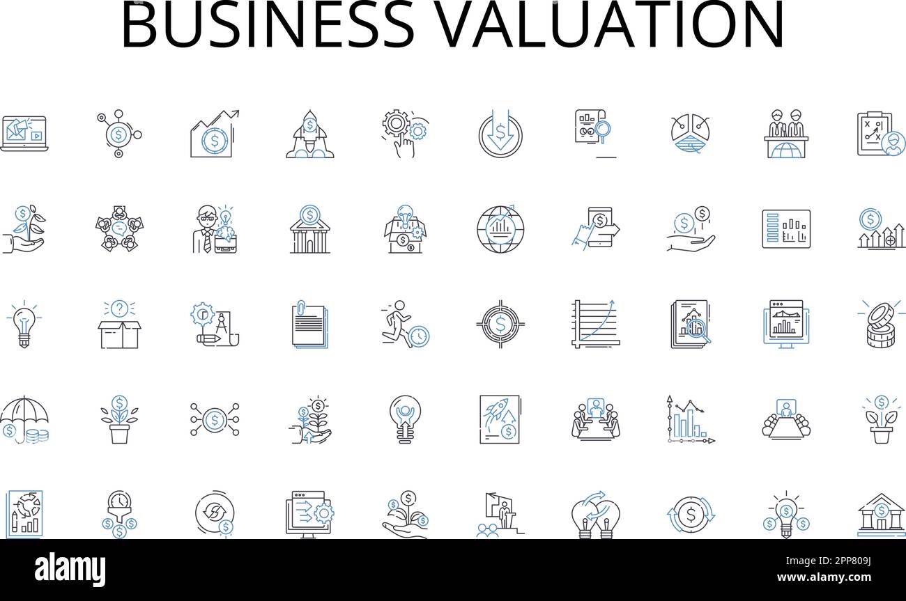 Business valuation line icons collection. Fashionable, Glamorous, Chic ...
