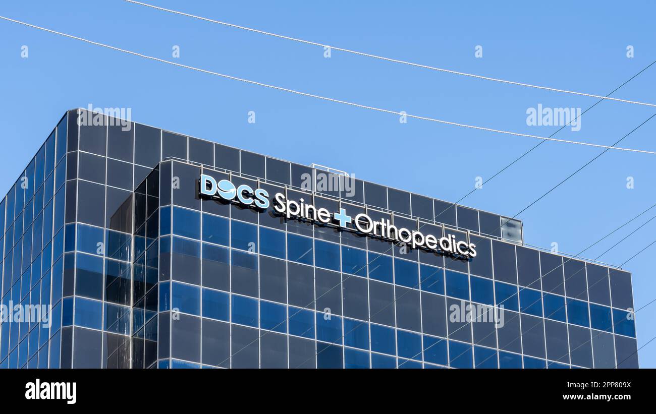 DOCS Spine + Orthopedics sign on the building in Los Angeles, CA, USA ...
