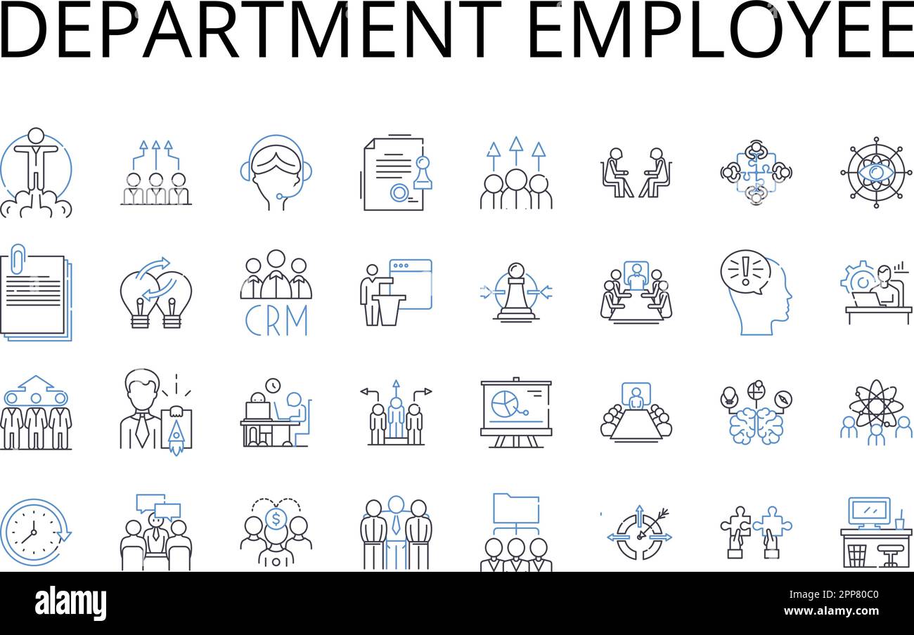 Department employee line icons collection. Team member, Staff worker ...