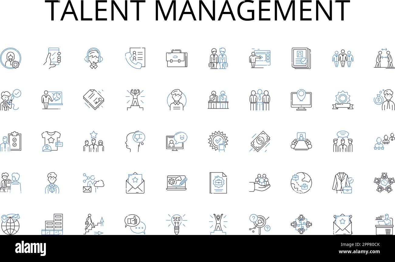 Talent management line icons collection. Birthday, Age, Zodiac ...