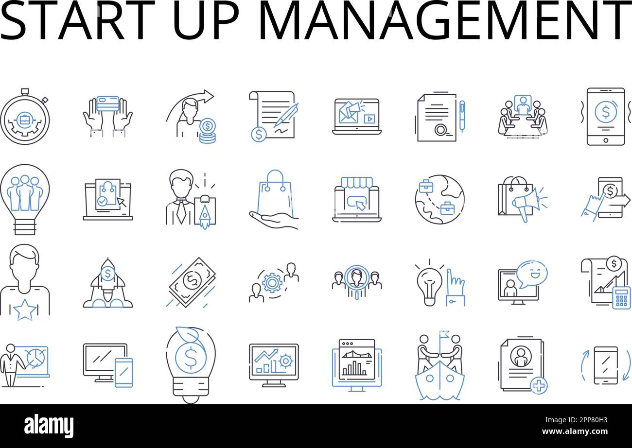 Start up management line icons collection. Business leadership ... Start up management line icons collection. Business leadership ...