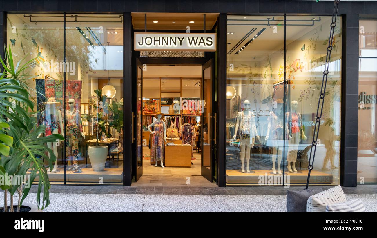 A Johnny Was clothing store in a shopping mall in Los Angeles ...
