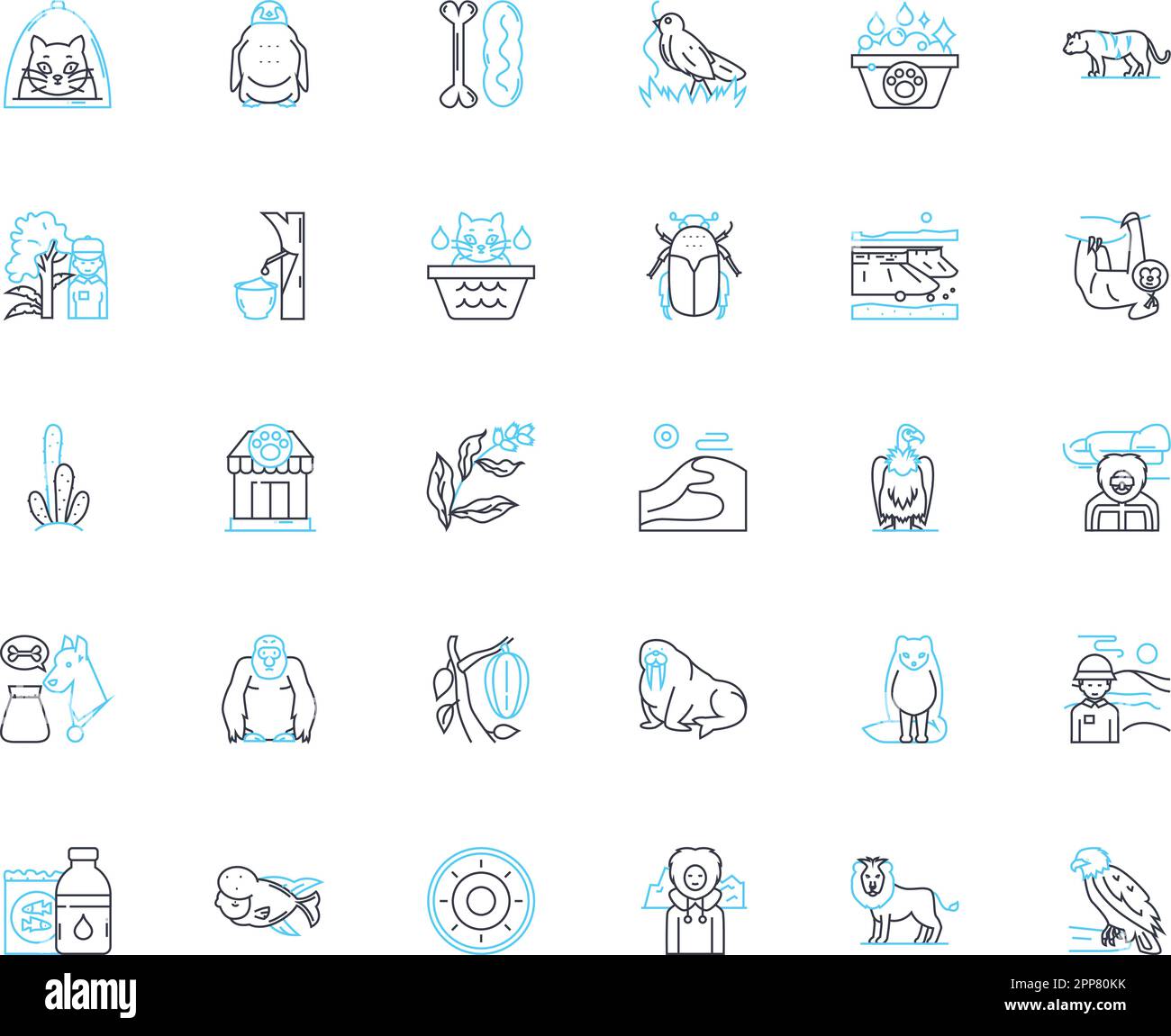 Charming critters linear icons set. Cutesy, Charming, Endearing, Cheeky ...